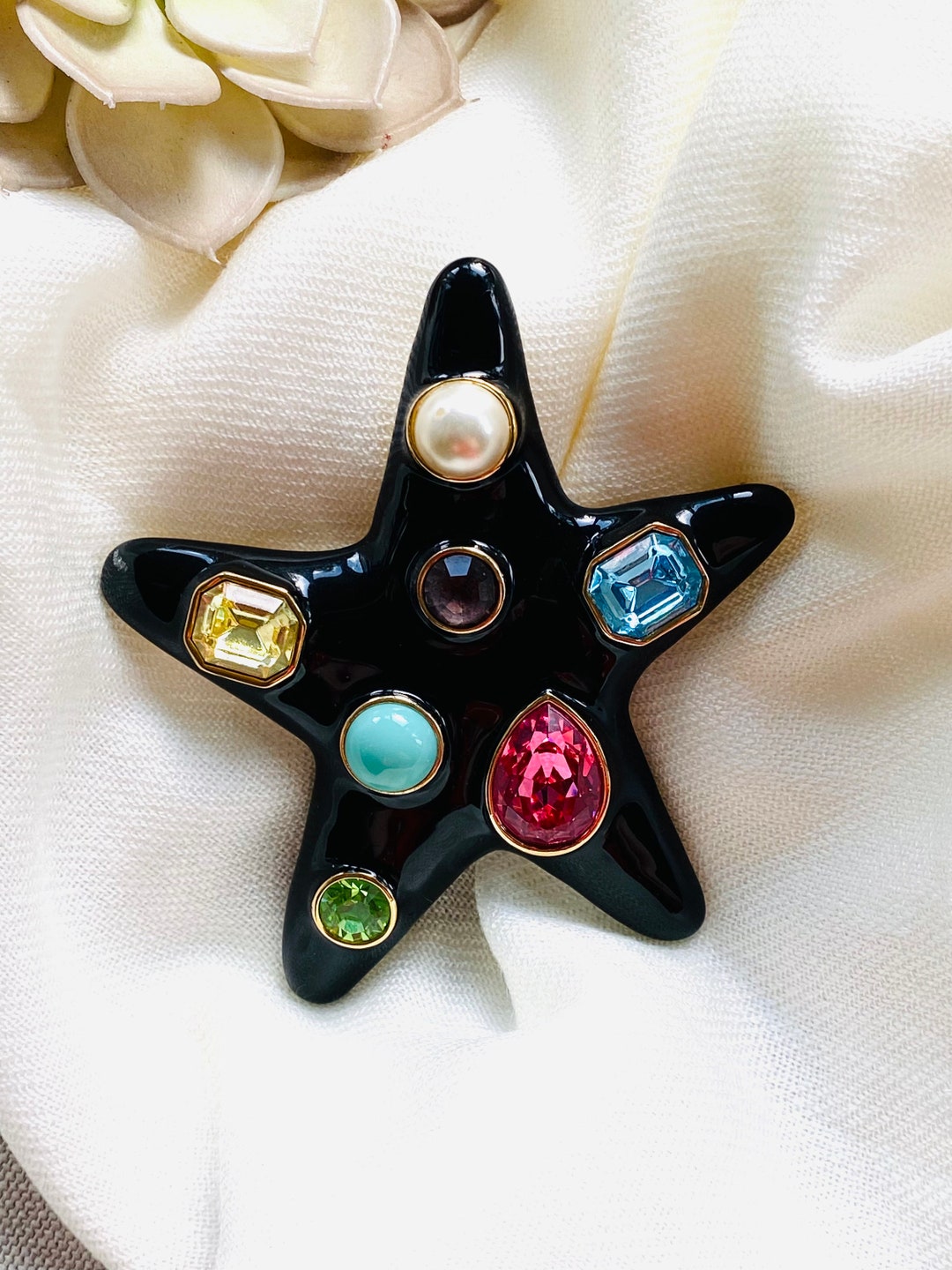 Large Rare Kenneth J. Lane Jackie Kennedy Starfish Pin Brooch - Etsy