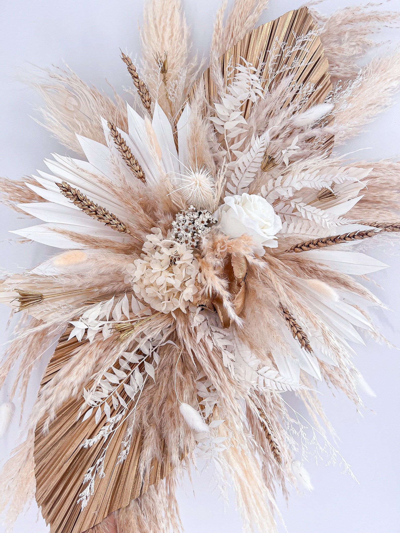 Neutral Pampas Wall Decor, Pampas Wall Art Gold, Pampas Arrangement ...