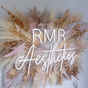 Pampas and Neon Sign, Salon Flower Decor, Wedding Arrangement, Dried ...