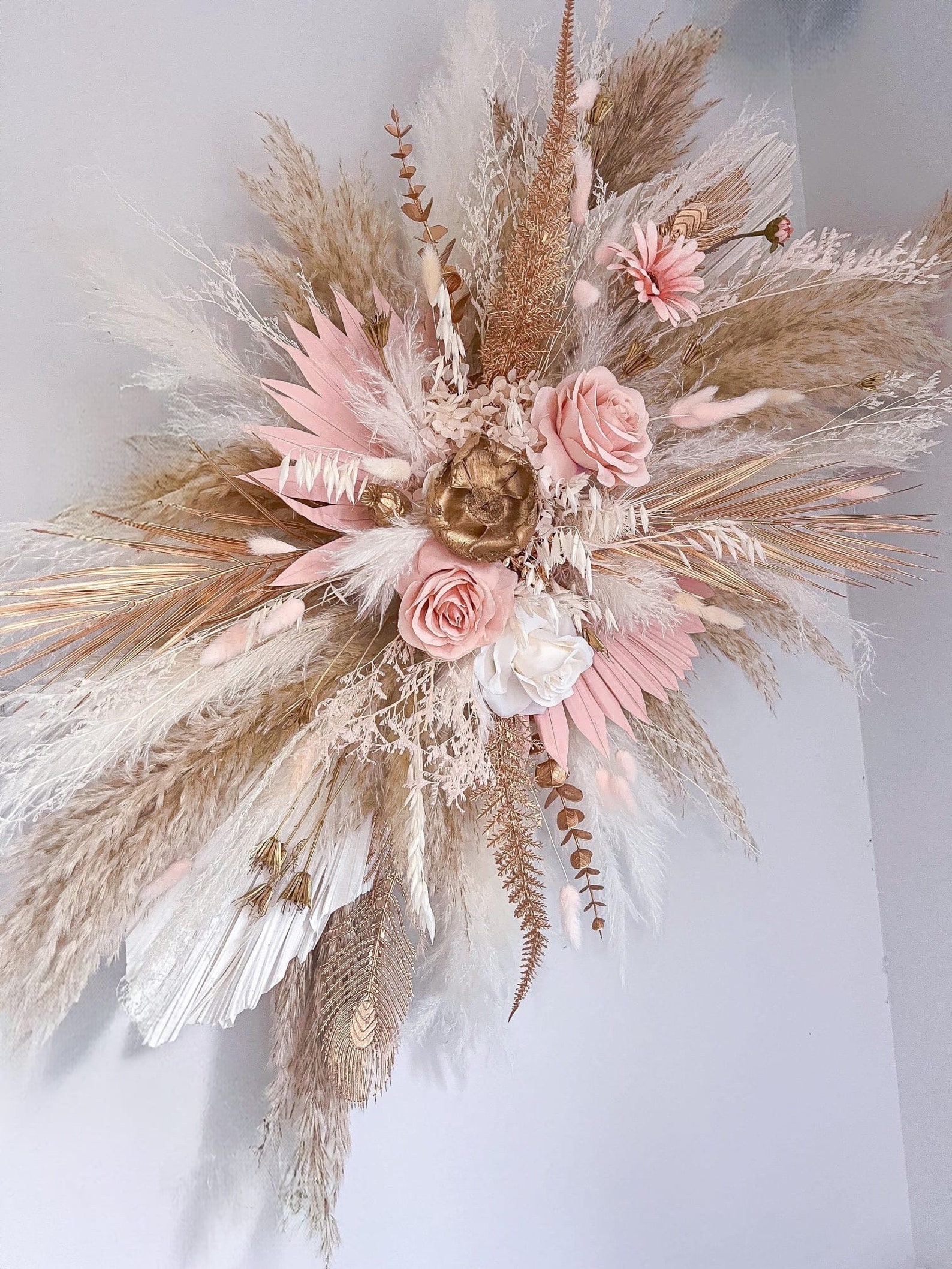 Baby Pink Flower Decor, Flowers for Logo, Pampas Wall Decor, Flower ...