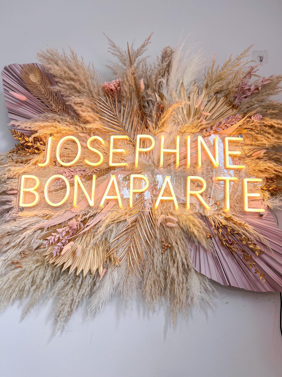 Pampas and Neon Sign: Bespoke Salon Wedding Flower Decor - Etsy