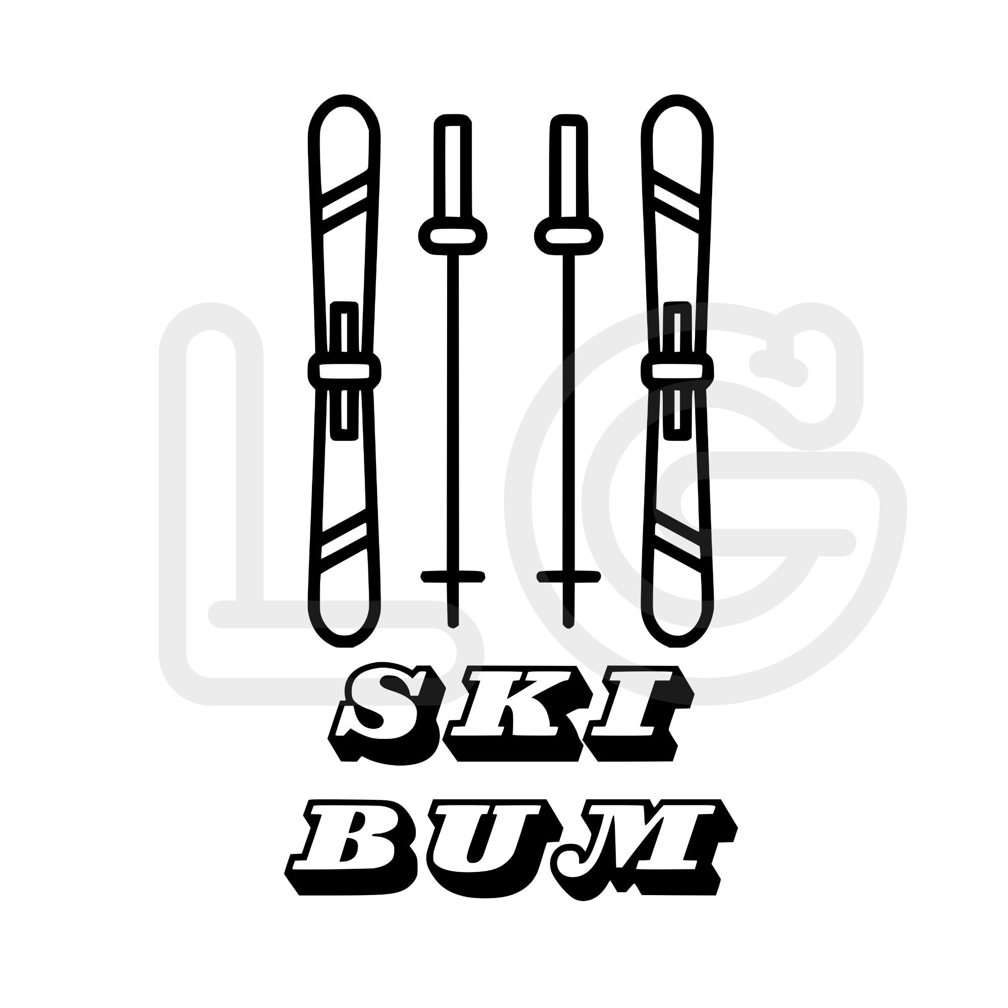 Ski Bum Svg Png Dxf Ski Onesie Ski Svg Ski Car Window Decal Winter Quote Svg Ski Trip Shirt
