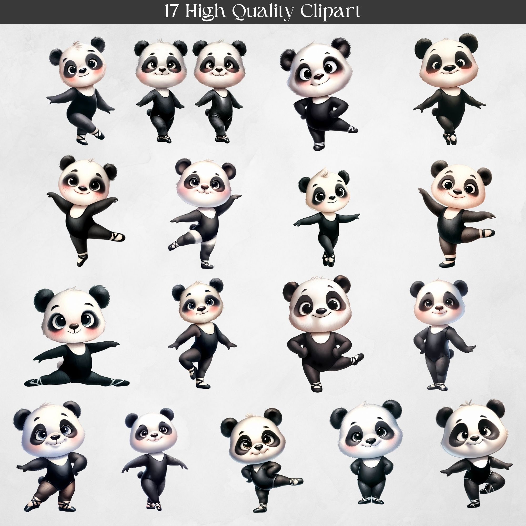 Ballerina Panda Clipart, Nursery Illustration, Watercolor Animal, Cute ...