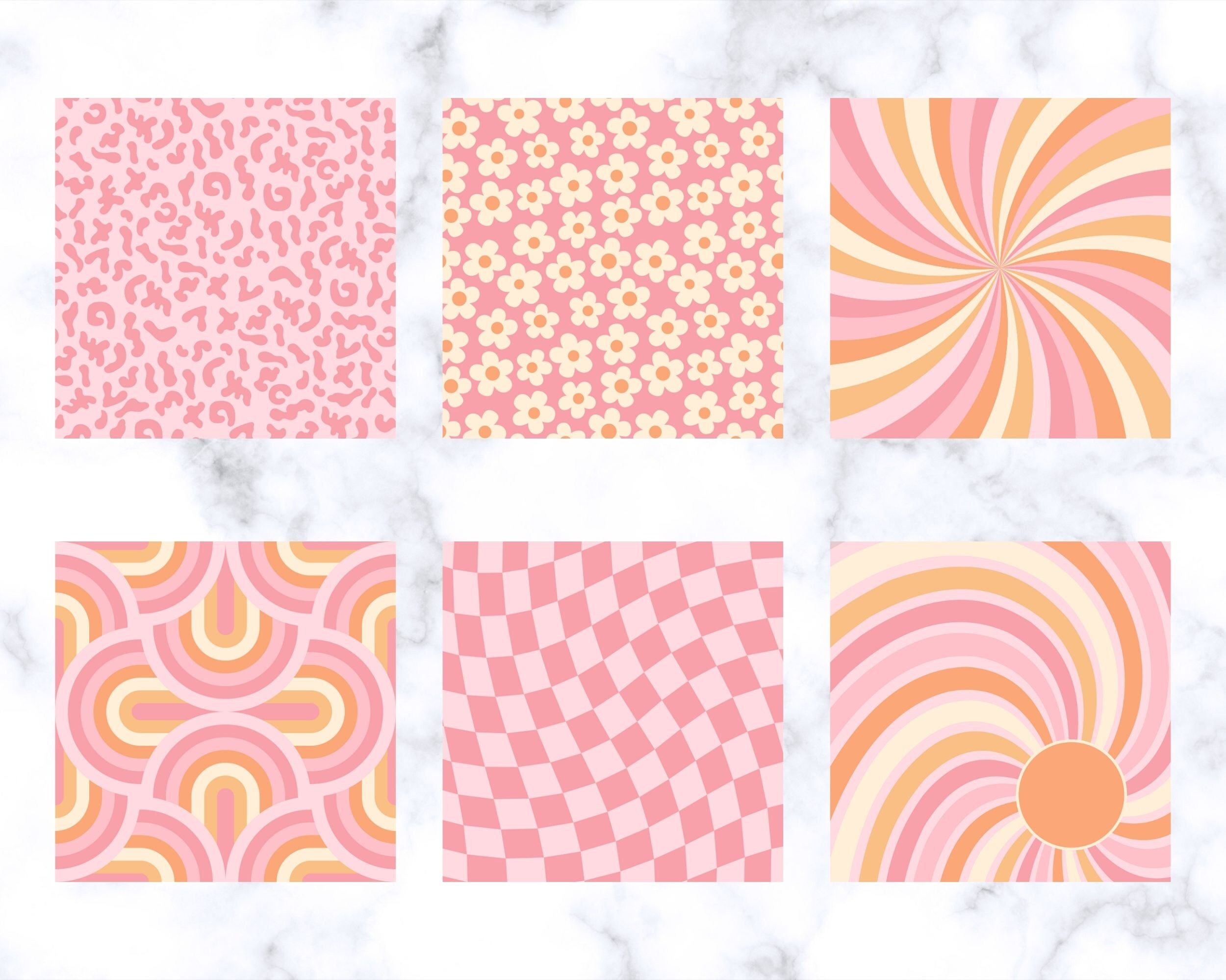 Retro Groovy Digital Paper Aesthetic Pattern Background - Etsy Australia