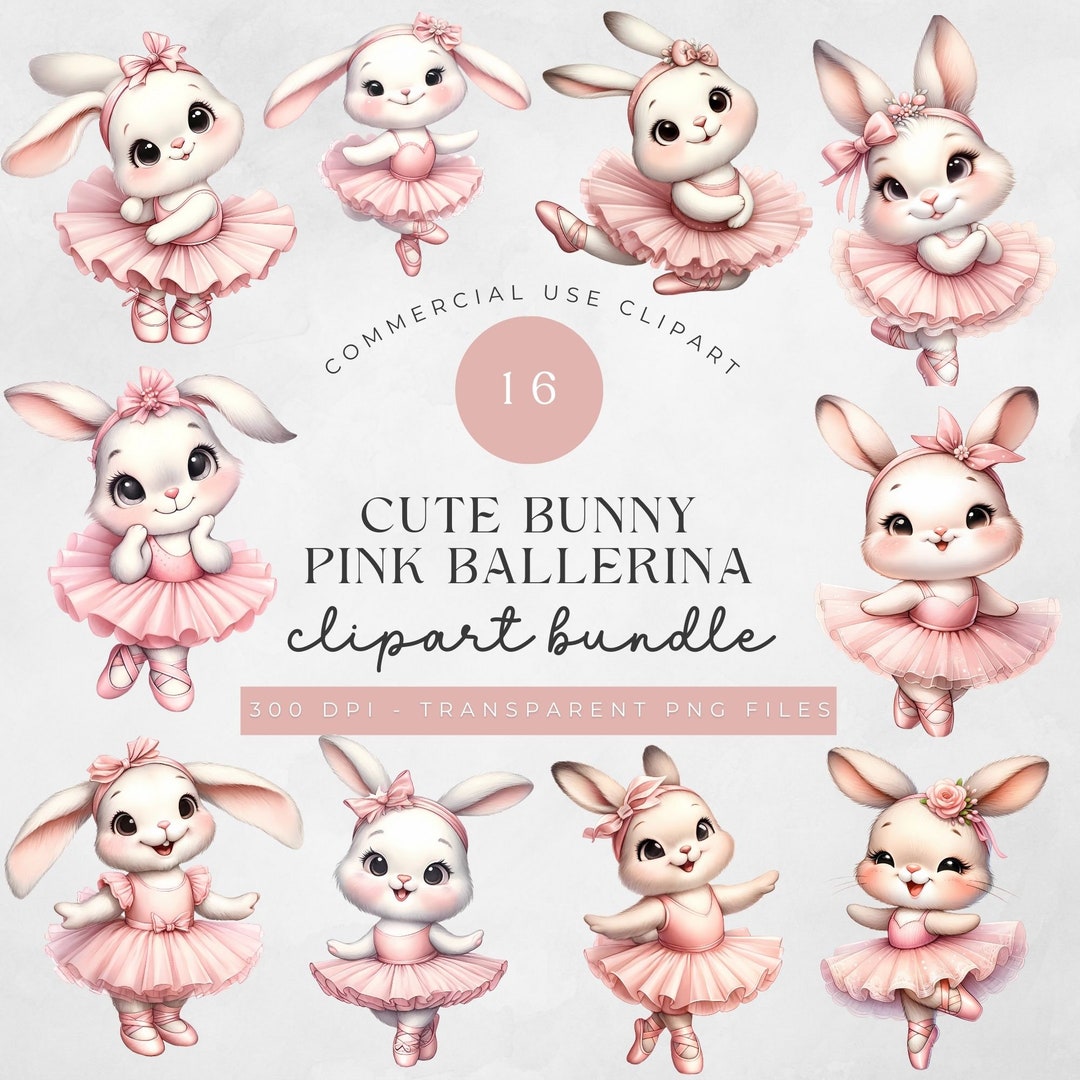 Paquete de imágenes prediseñadas de conejita bailarina, ilustración ...