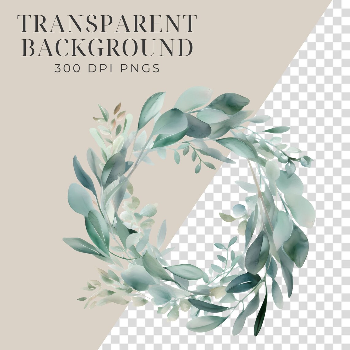 Eucalyptus PNG, Watercolor Eucalyptus Clipart Bundle, Greenery Clipart ...