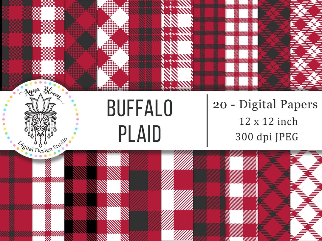 Buffalo Plaid Pattern, Tartan, Lumber Jack, Scrapbook Digital Paper ...
