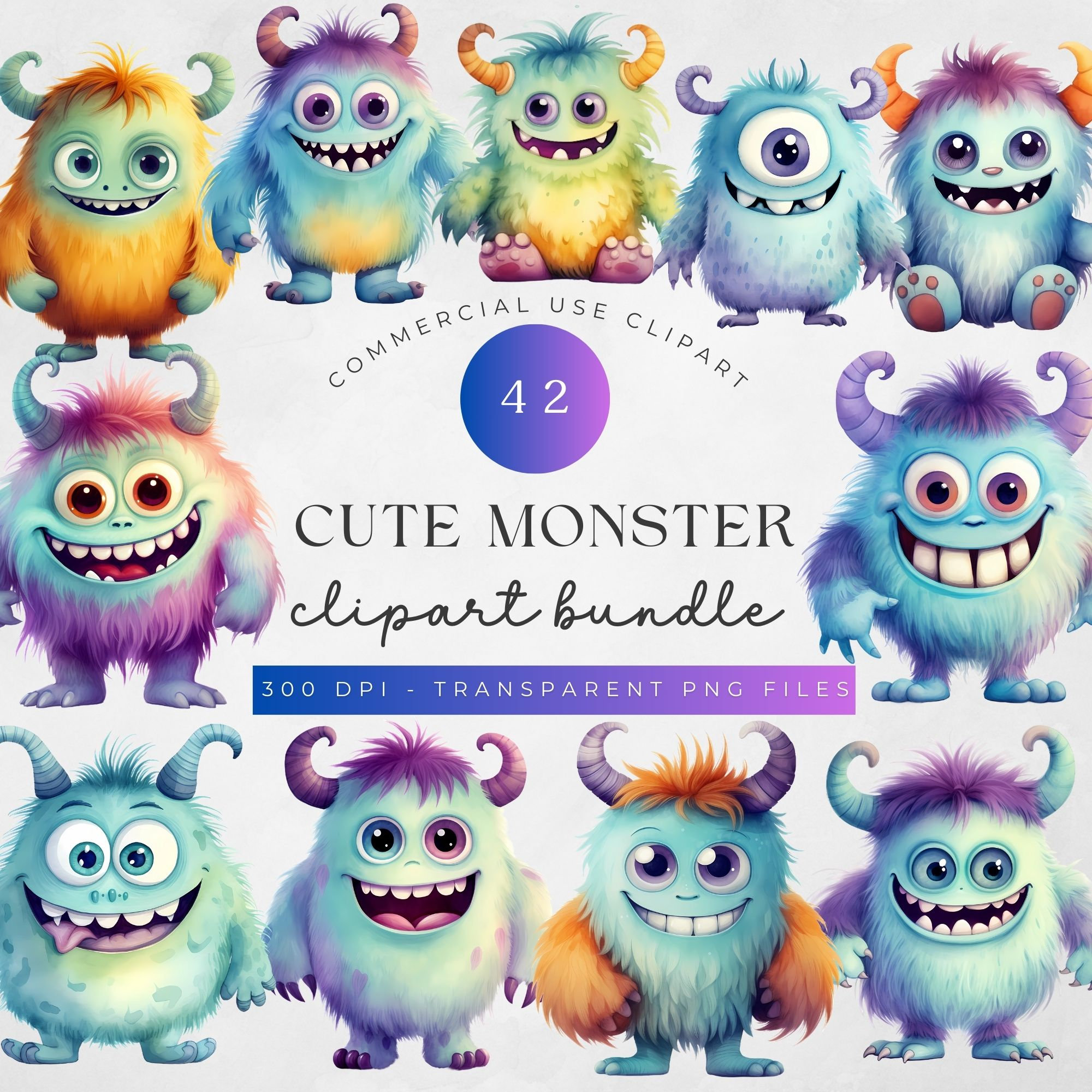 Little Monster Clipart, Monster Clipart, Cute Monster Clipart, Kids ...