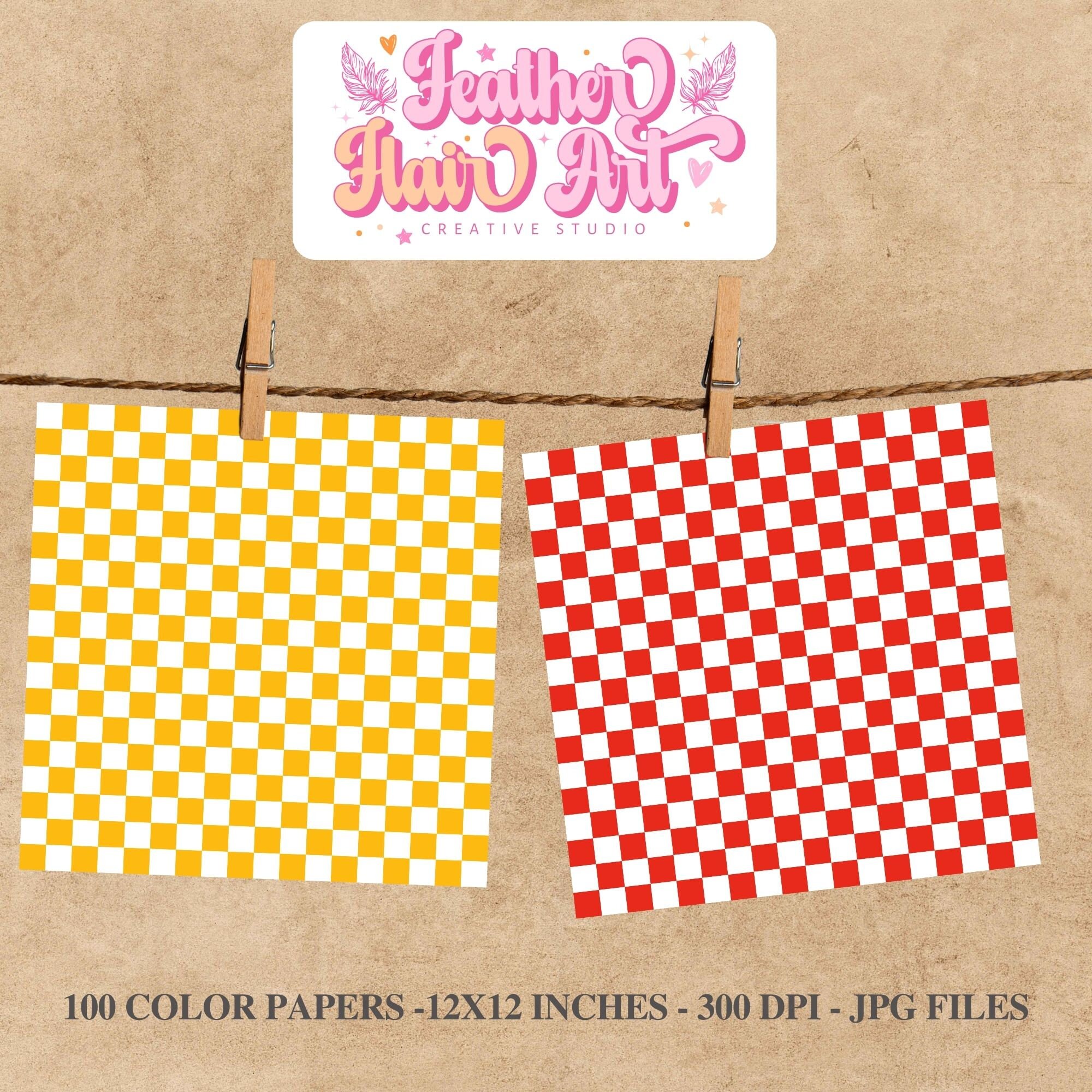 100 Seamless Checkerboard Digital Paper Checker Grid Geometric ...