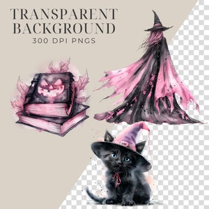 Pink Witchcraft Clipart: 67 Fantasy PNG Images (commercial Use) - Etsy