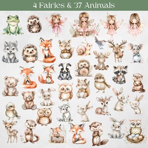 Cute Woodland Animals Clipart Watercolor Bundle, Watercolor Animals ...