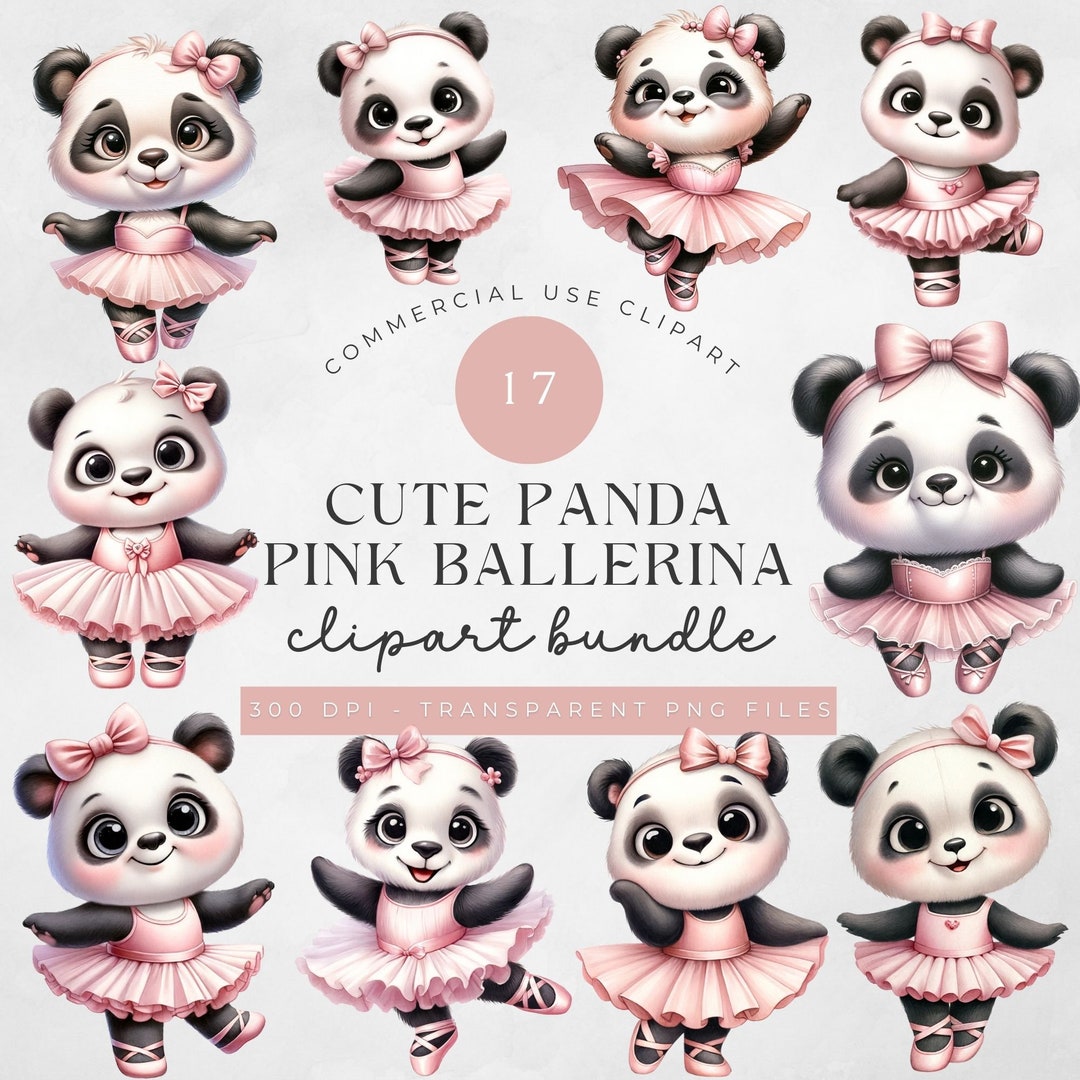 Ballerina Panda Clipart, Nursery Illustration, Watercolor Animal, Cute ...