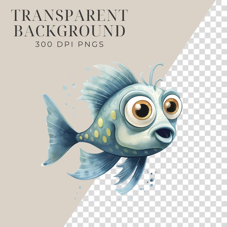 40 Funny Fish Clipart Bundle Quirky Fish PNG Transparent Background ...