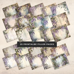 Wisteria Garden Junk Journal Pages, Digital Scrapbooking Printable ...