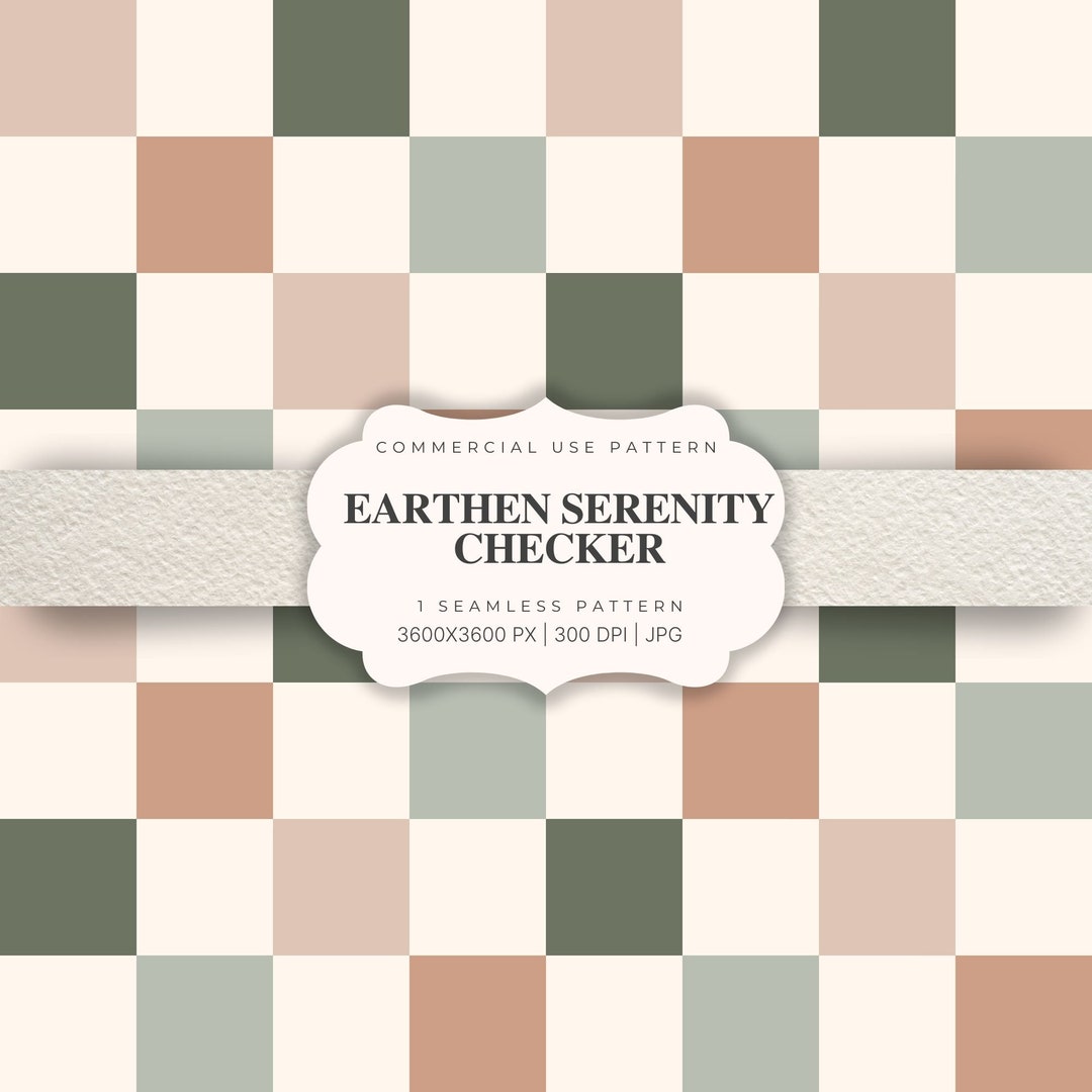 Boho Checkered Seamless Digital Pattern, Checkerboard Pattern, Beige ...