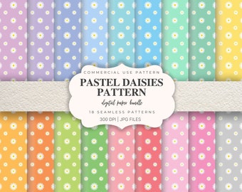 Daisy Digital Paper, Daisy Floral Seamless Repeat Pattern, Backgrounds ...