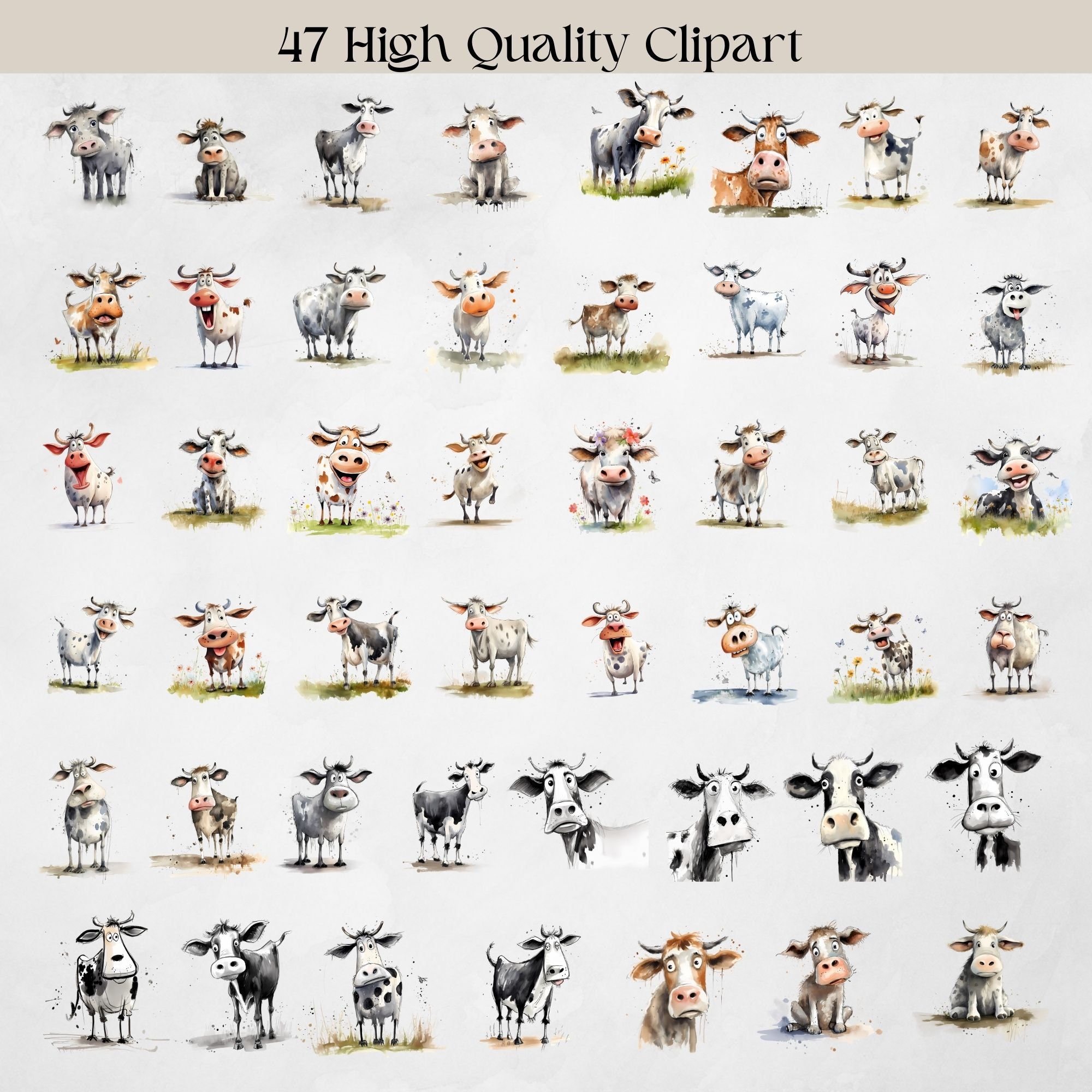 47 Quirky Cow Clipart, Cow Clipart PNG, Funny Cow Clipart, Cute Animals ...