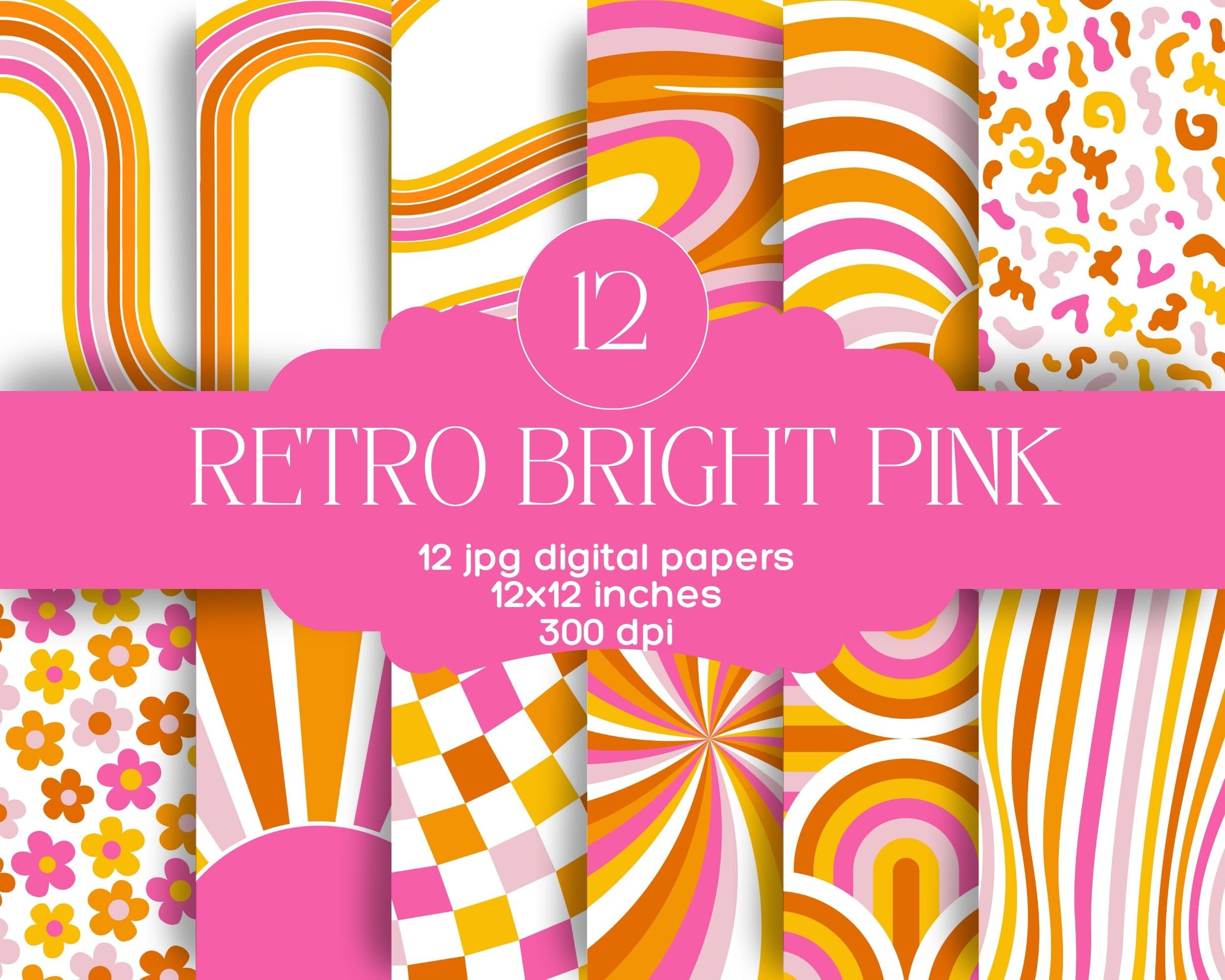 Retro Groovy Digital Paper, Aesthetic Pattern Background, Groovy ...