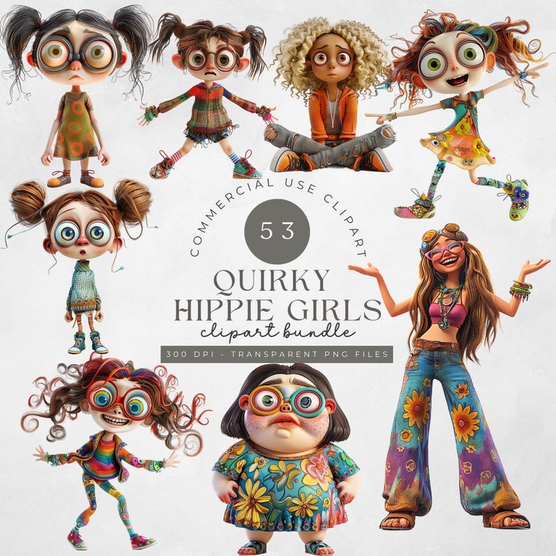 Mixed Girl Cartoon - Etsy