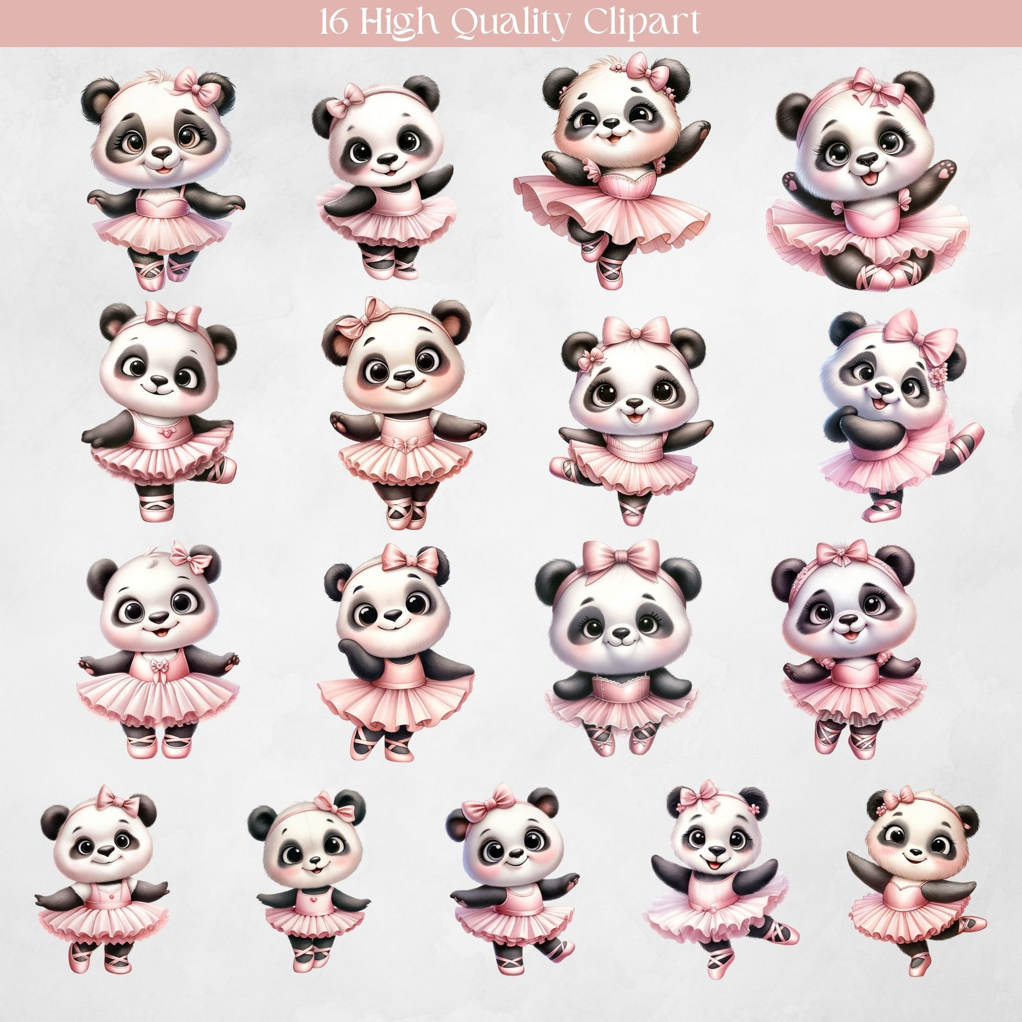 Ballerina Panda Clipart, Nursery Illustration, Watercolor Animal, Cute ...