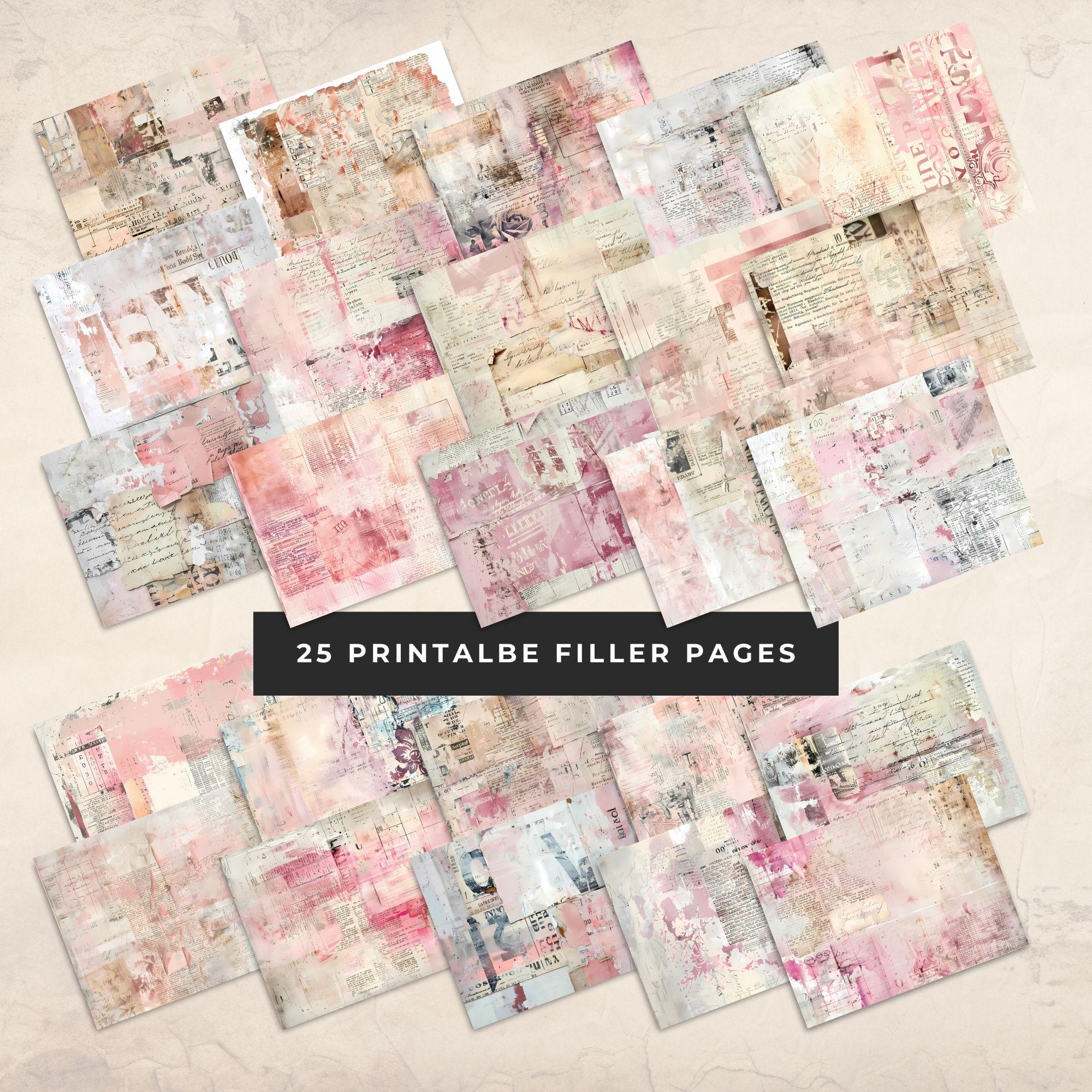 Blush Pink Junk Journal Pages: Vintage Ephemera (digital Download) - Etsy
