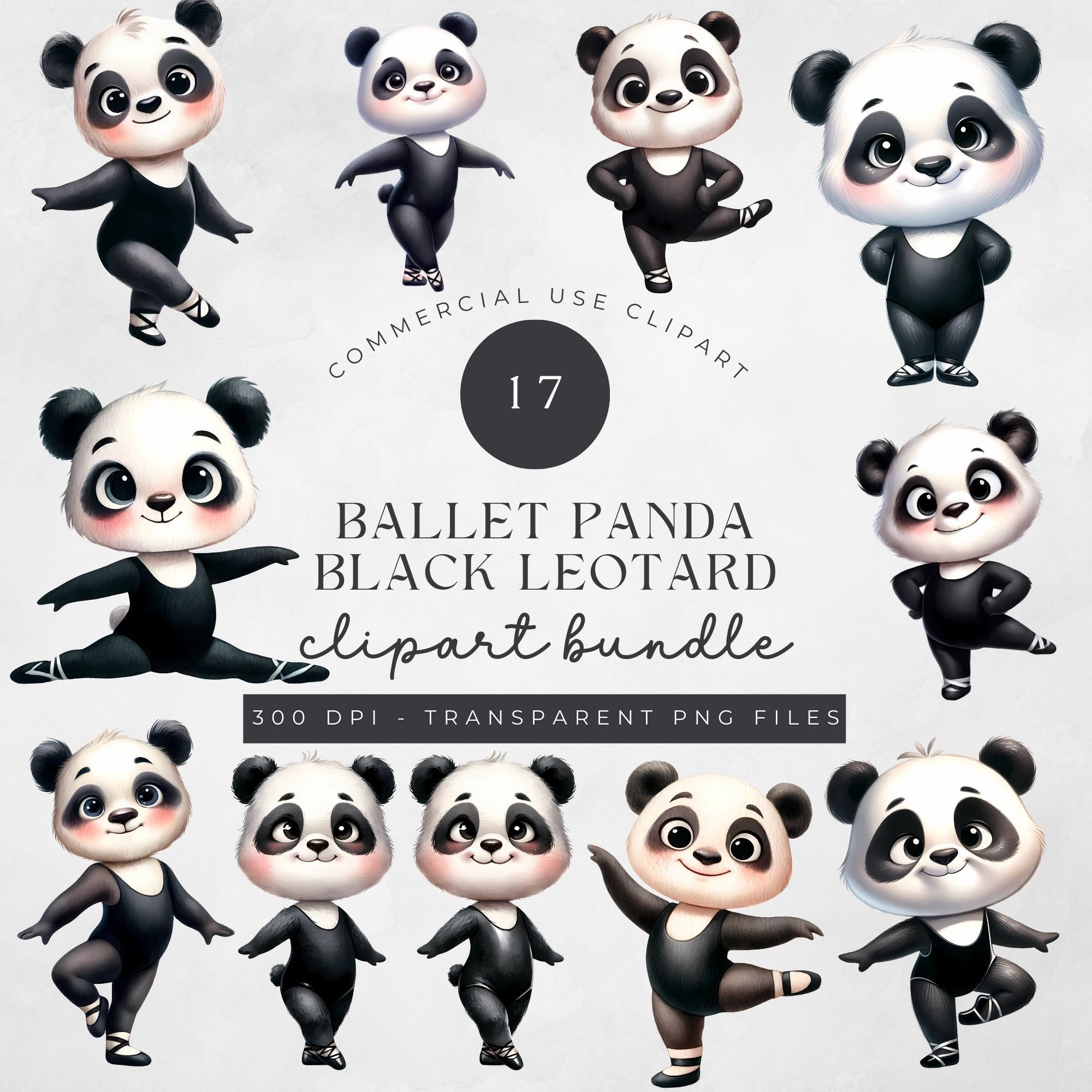 Ballerina Panda Clipart, Nursery Illustration, Watercolor Animal, Cute ...