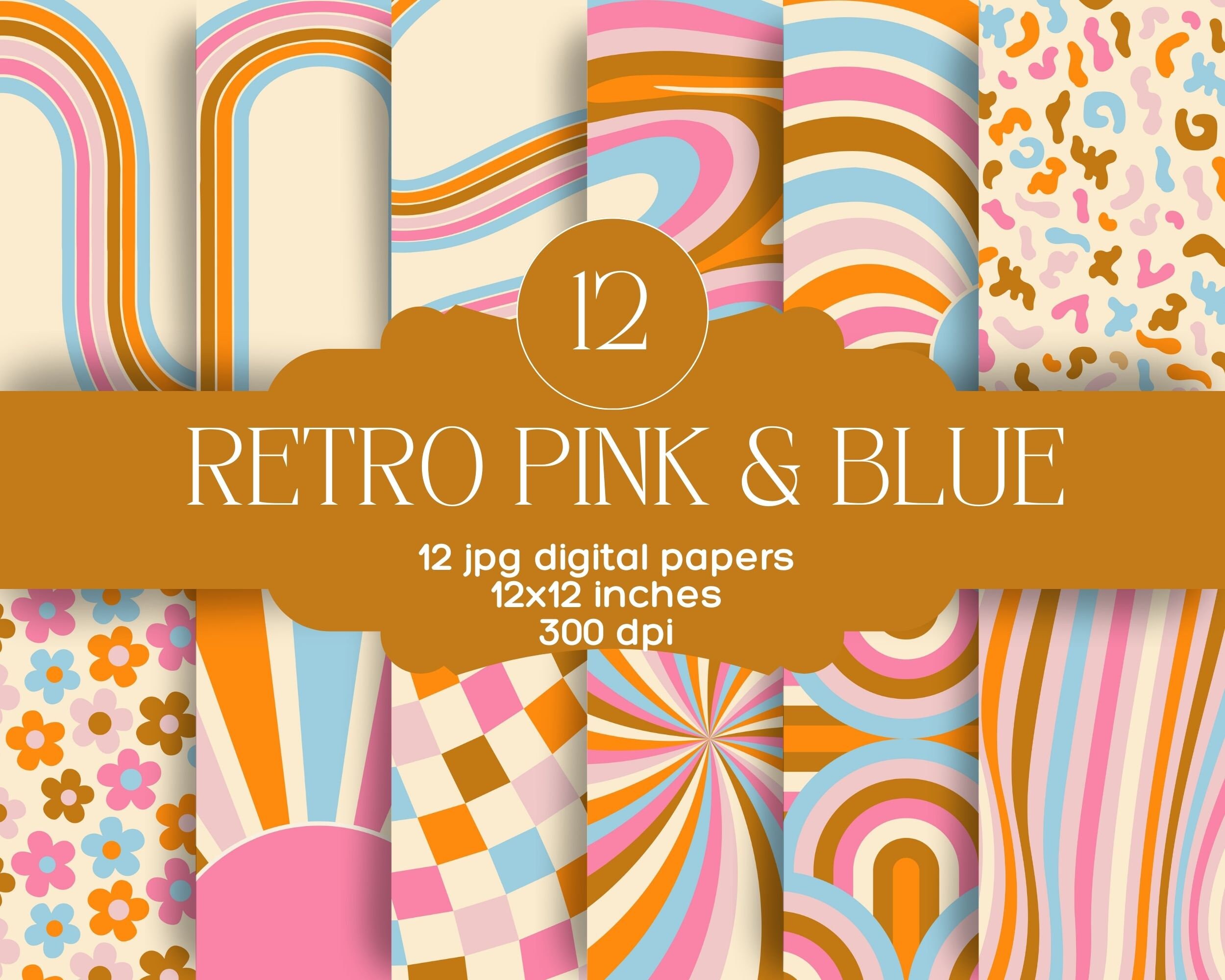 Retro Groovy Digital Paper, Aesthetic Pattern Background, Groovy ...