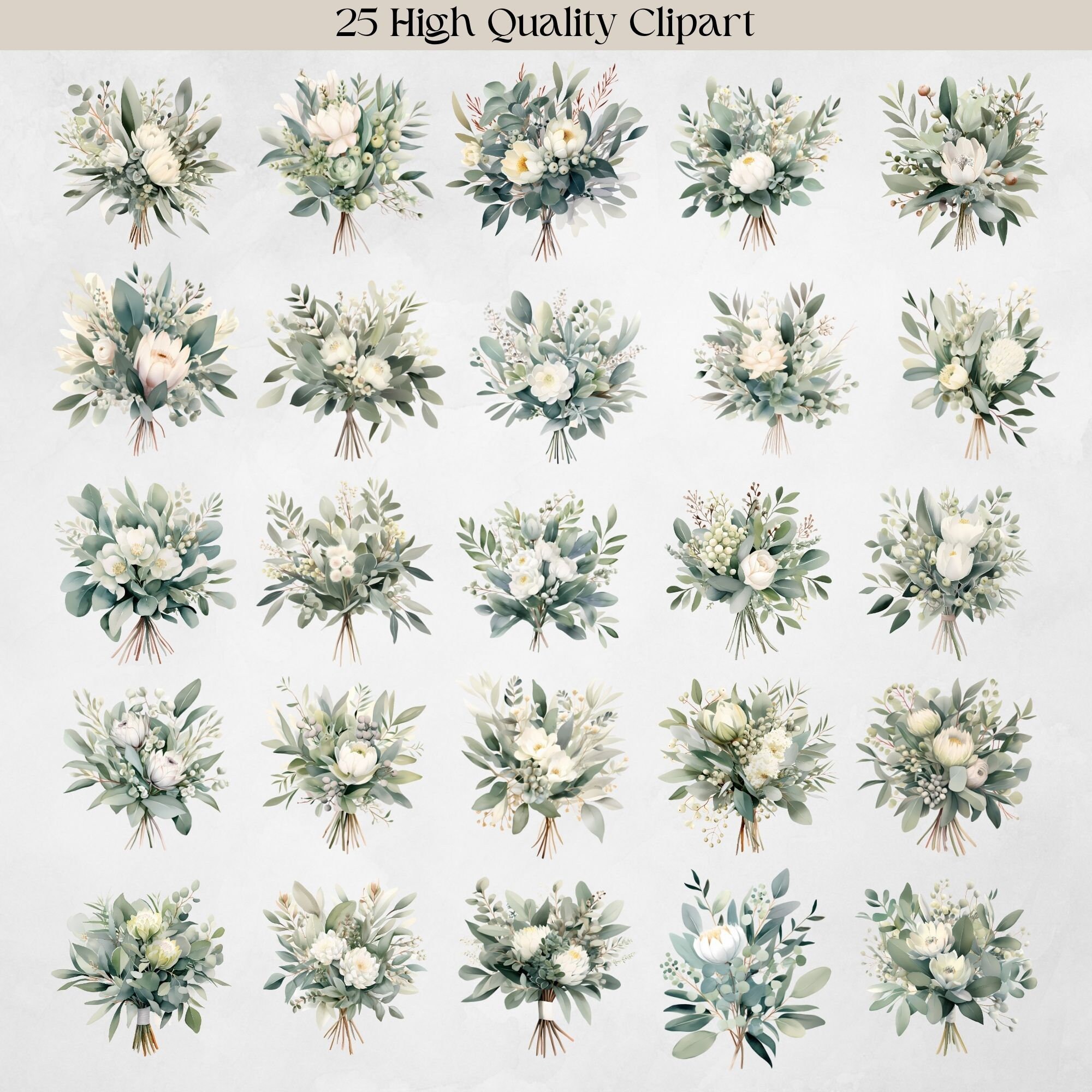 Eucalyptus PNG, Watercolor Eucalyptus Clipart Bundle, Greenery Clipart ...