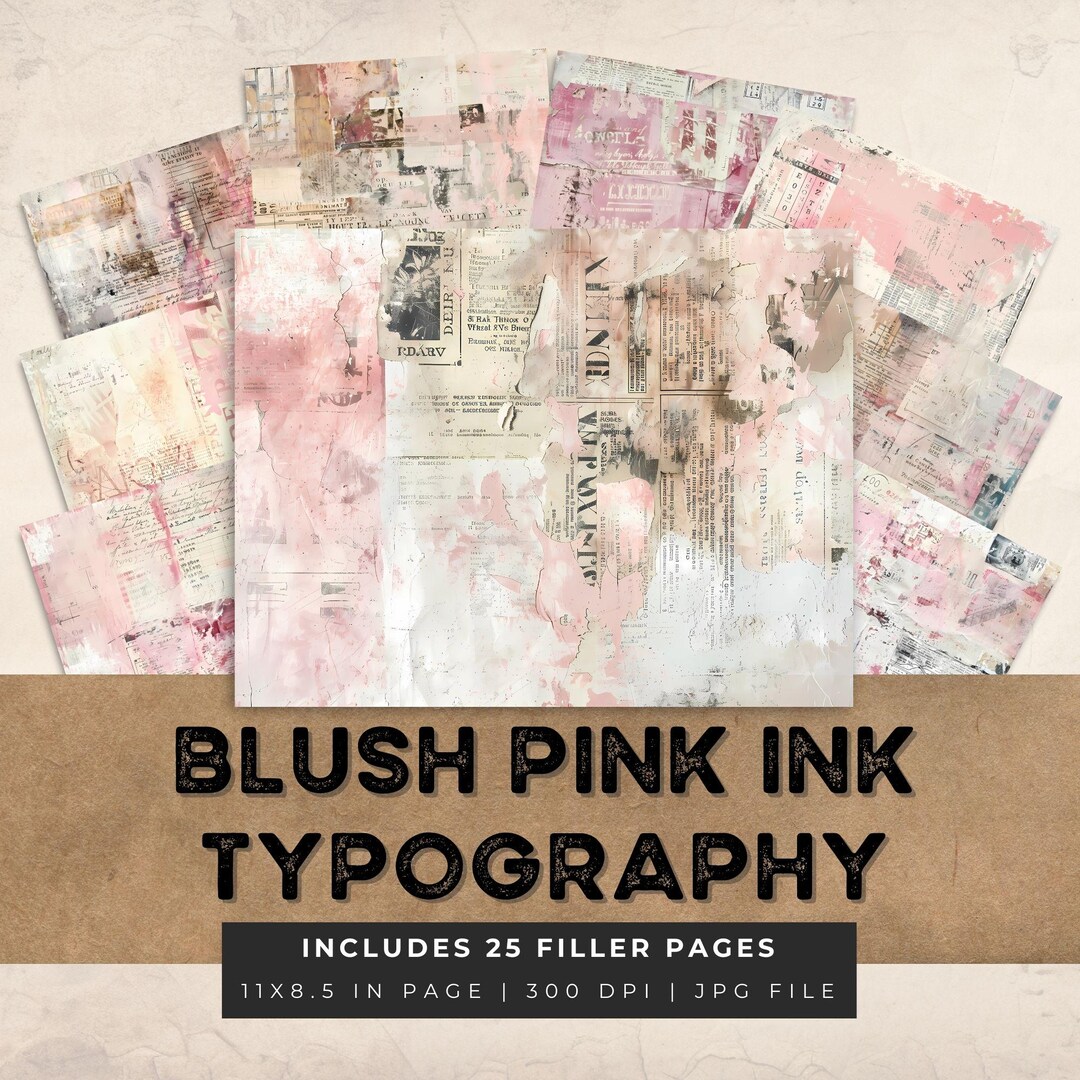 Blush Pink Junk Journal Pages: Vintage Ephemera (digital Download) - Etsy