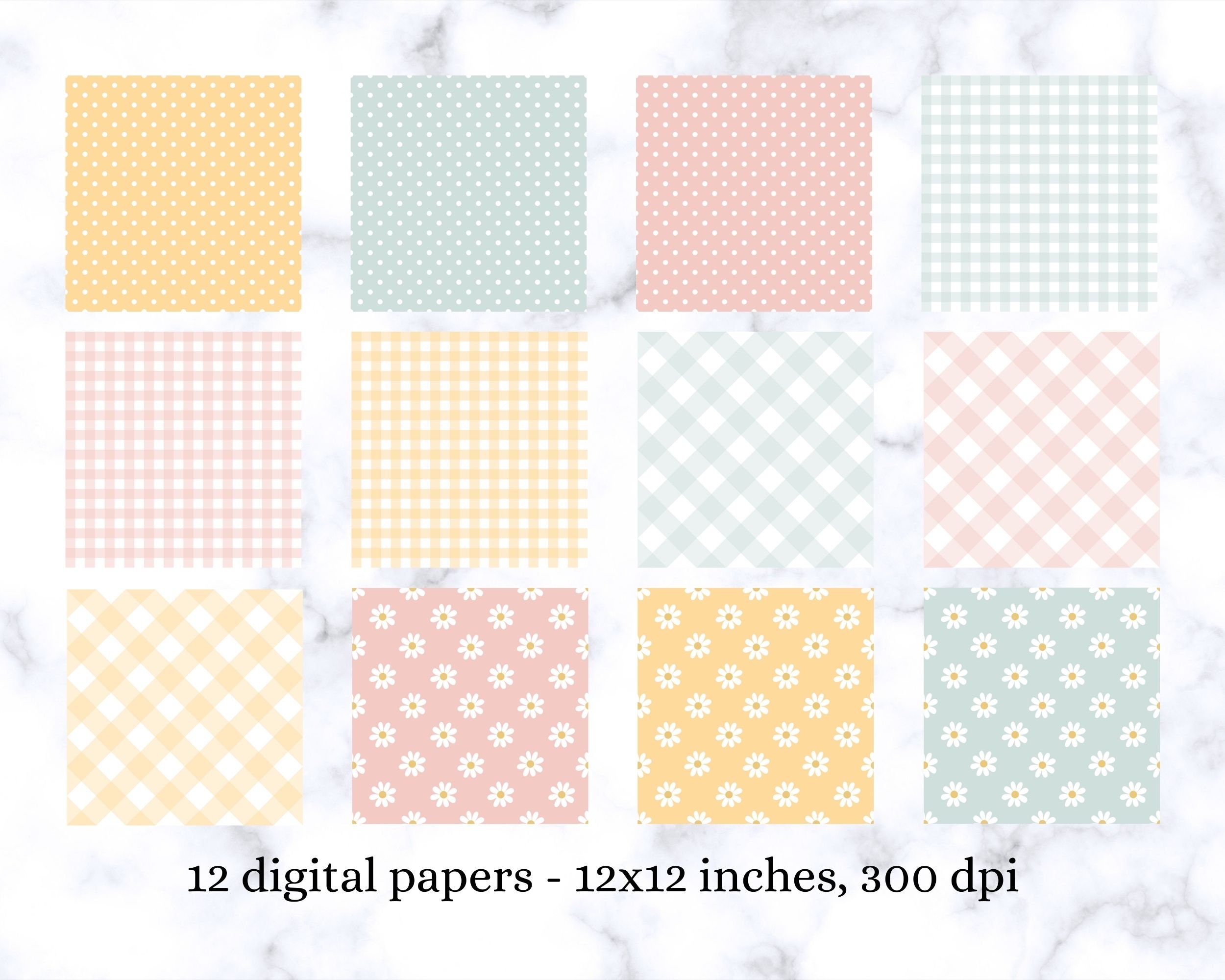 Daisy Digital Paper Floral Seamless Repeat Pattern Flower - Etsy