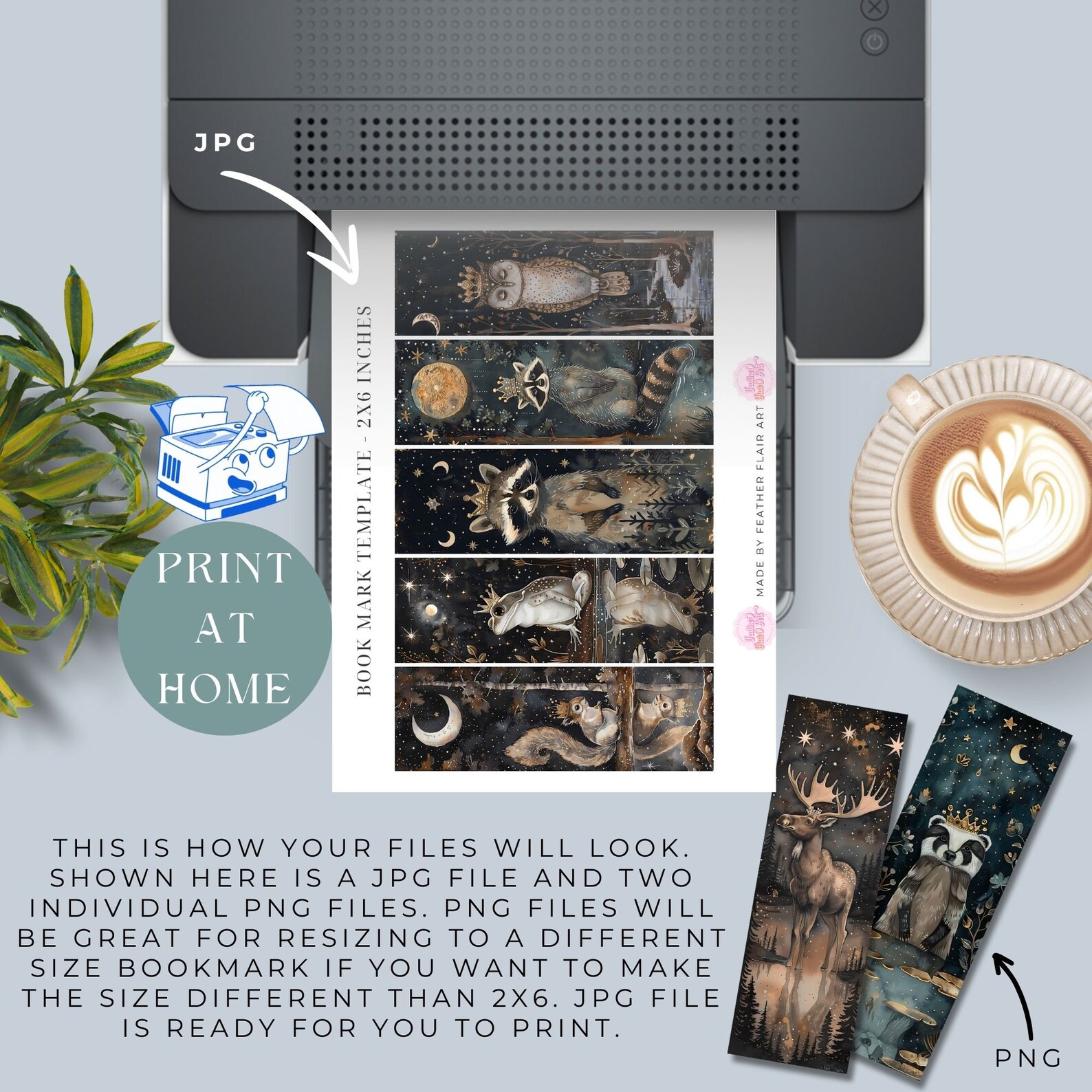 30 Whimsical Woodland Animals Printable Bookmarks Bundle, PNG, JPG ...