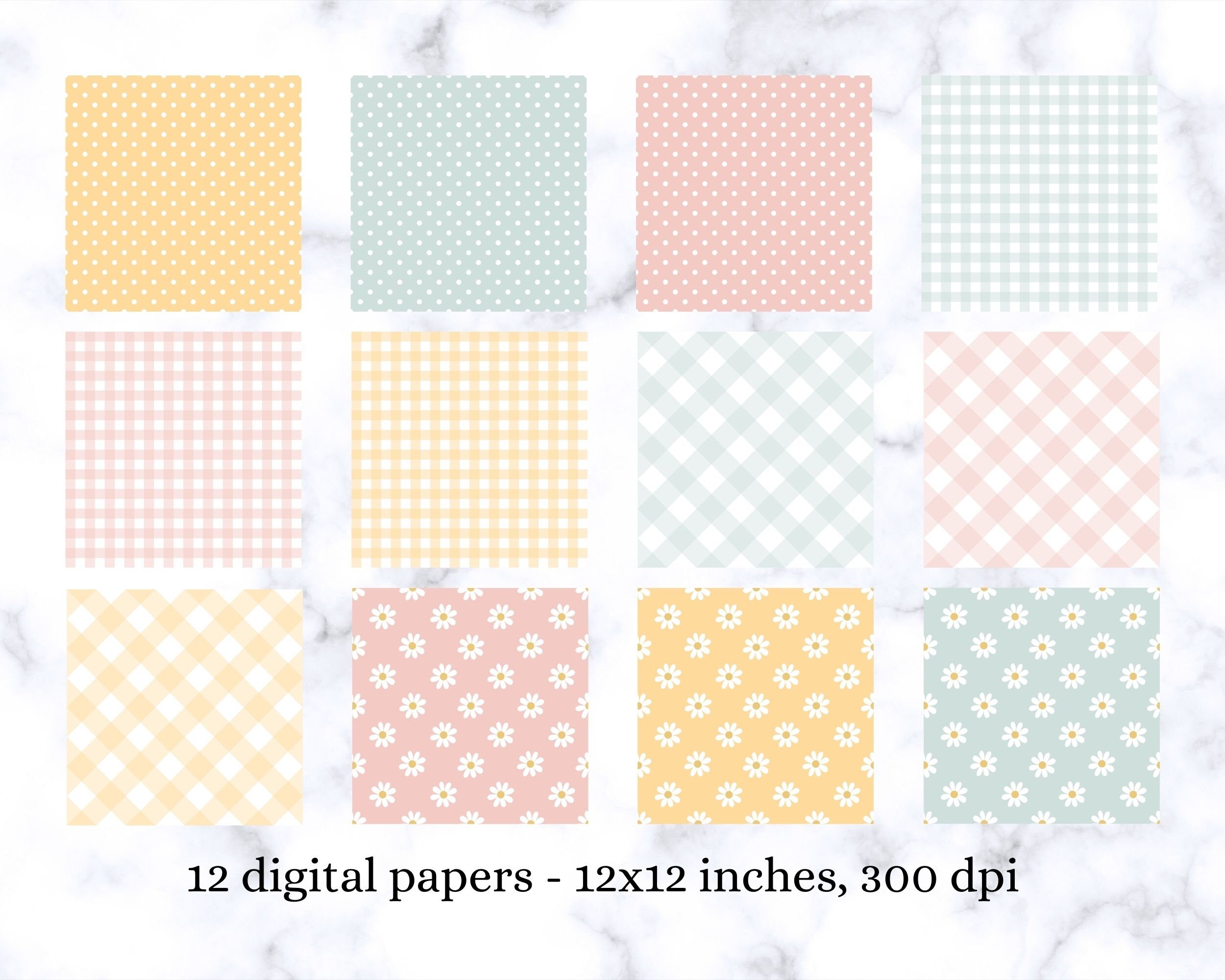 Daisy Digital Paper Floral Seamless Repeat Pattern Flower - Etsy