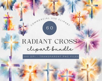 Watercolor Light Ray Cross Bundle PNG Commercial Use Instant Download ...