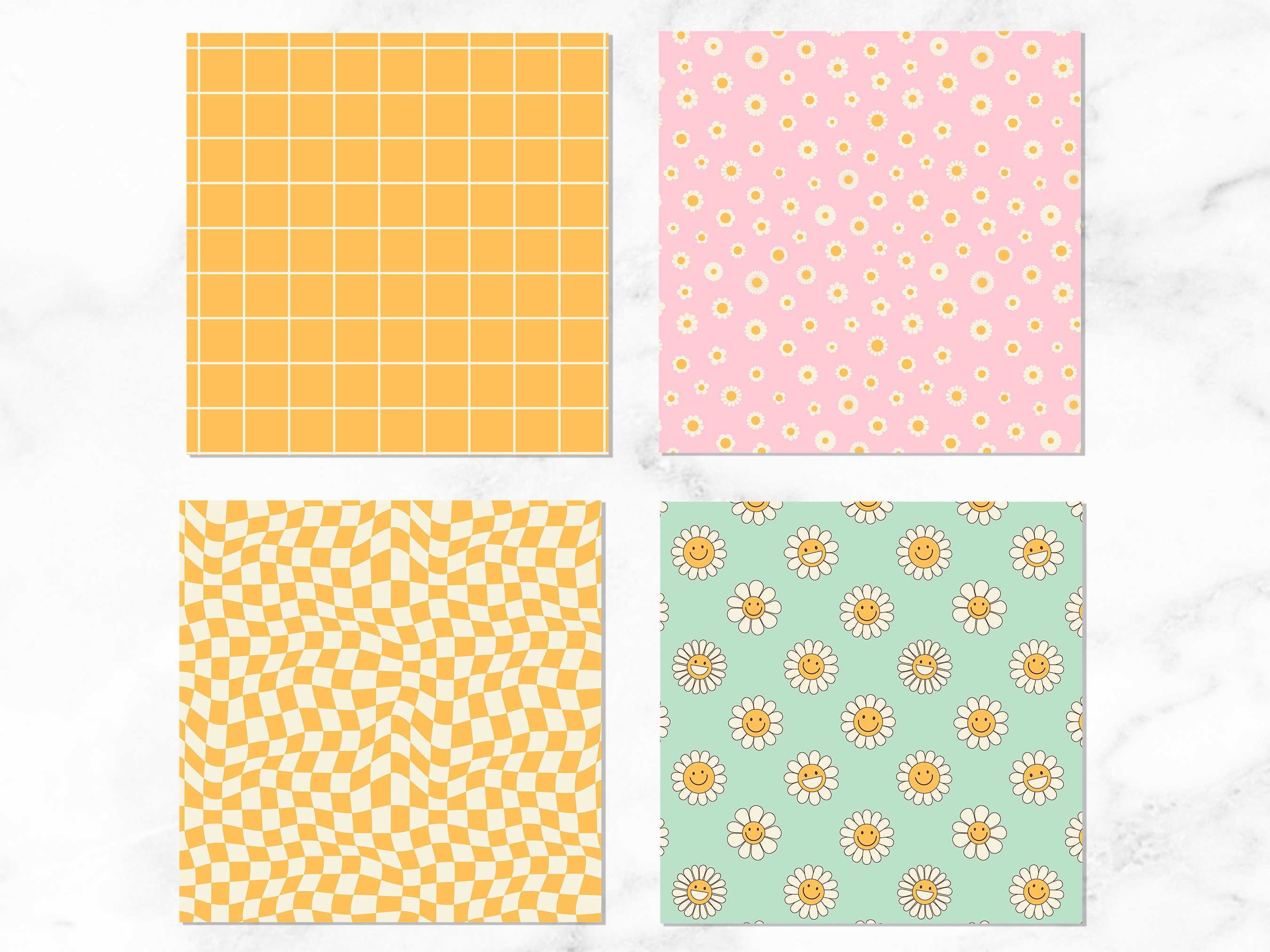 Groovy Retro Digital Paper Pack for Scrapbooking - Etsy