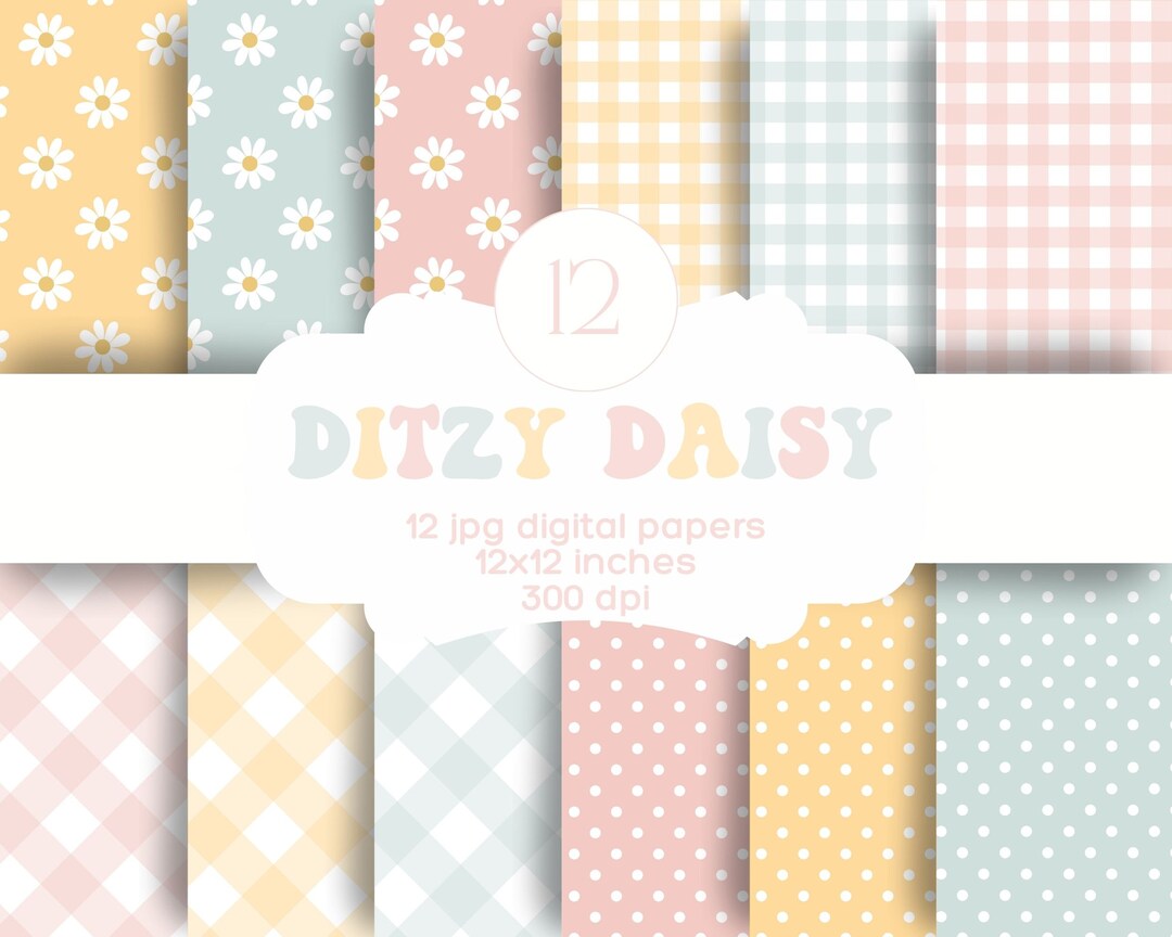 Daisy Digital Paper, Floral Seamless Repeat Pattern, Flower Backgrounds ...