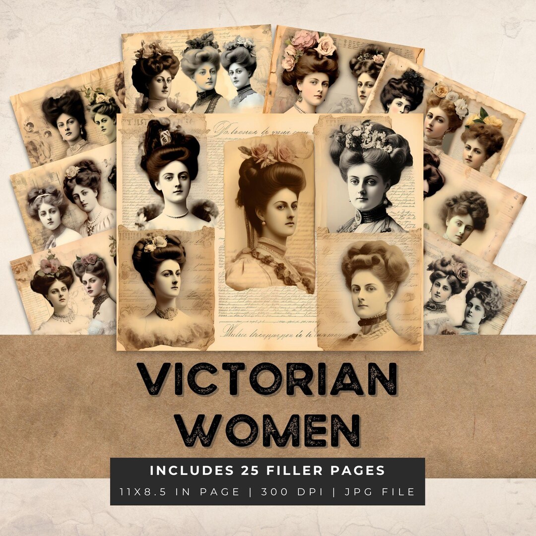 Vintage Victorian Women Junk Journal Kit Antique Mixed Media Collage ...