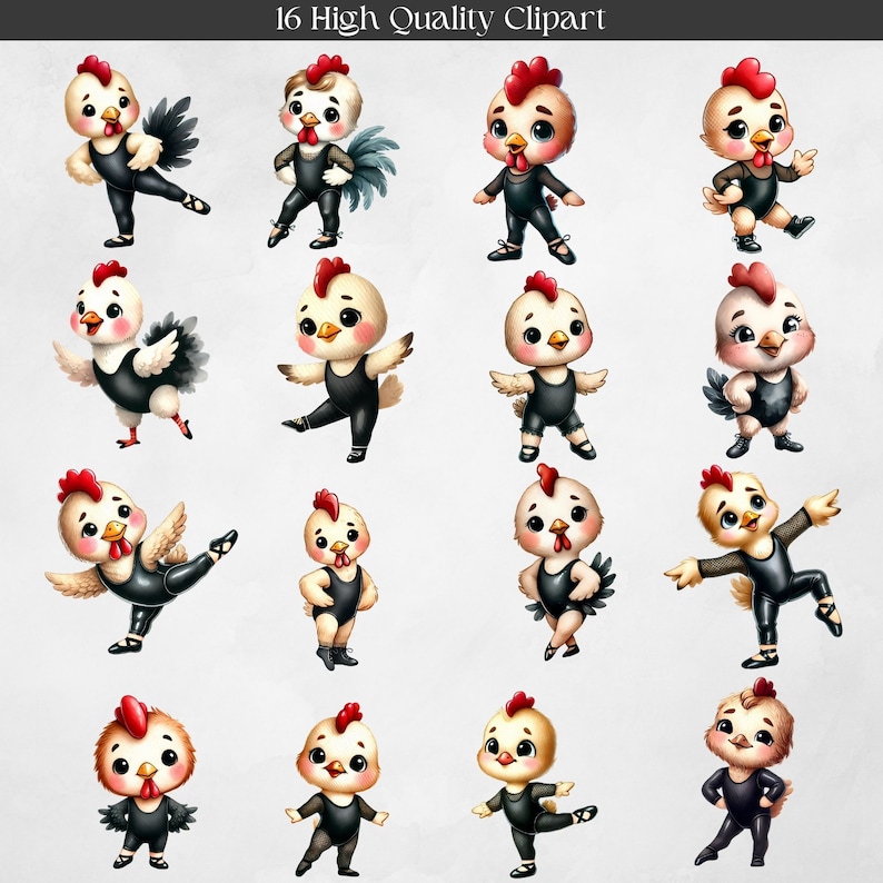 Ballerina Party Clipart, Farm Animal, Chicken, Boy, Black, Ballet, Png ...
