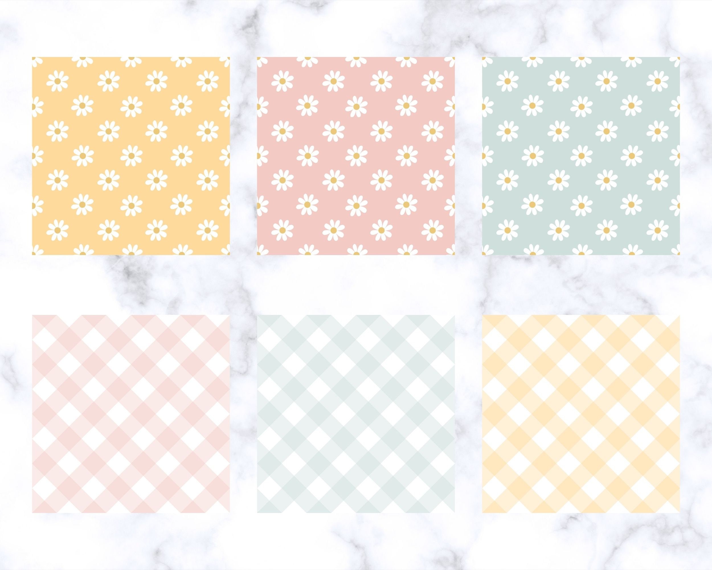 Daisy Digital Paper Floral Seamless Repeat Pattern Flower - Etsy