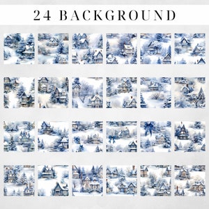 Blue Christmas Digital Paper Background Girly Blue Winter Wonderland ...