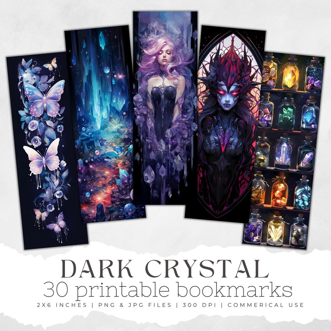 30 Digital Printable Bookmarks PNG | Book Lover | Fantasy | Dark ...