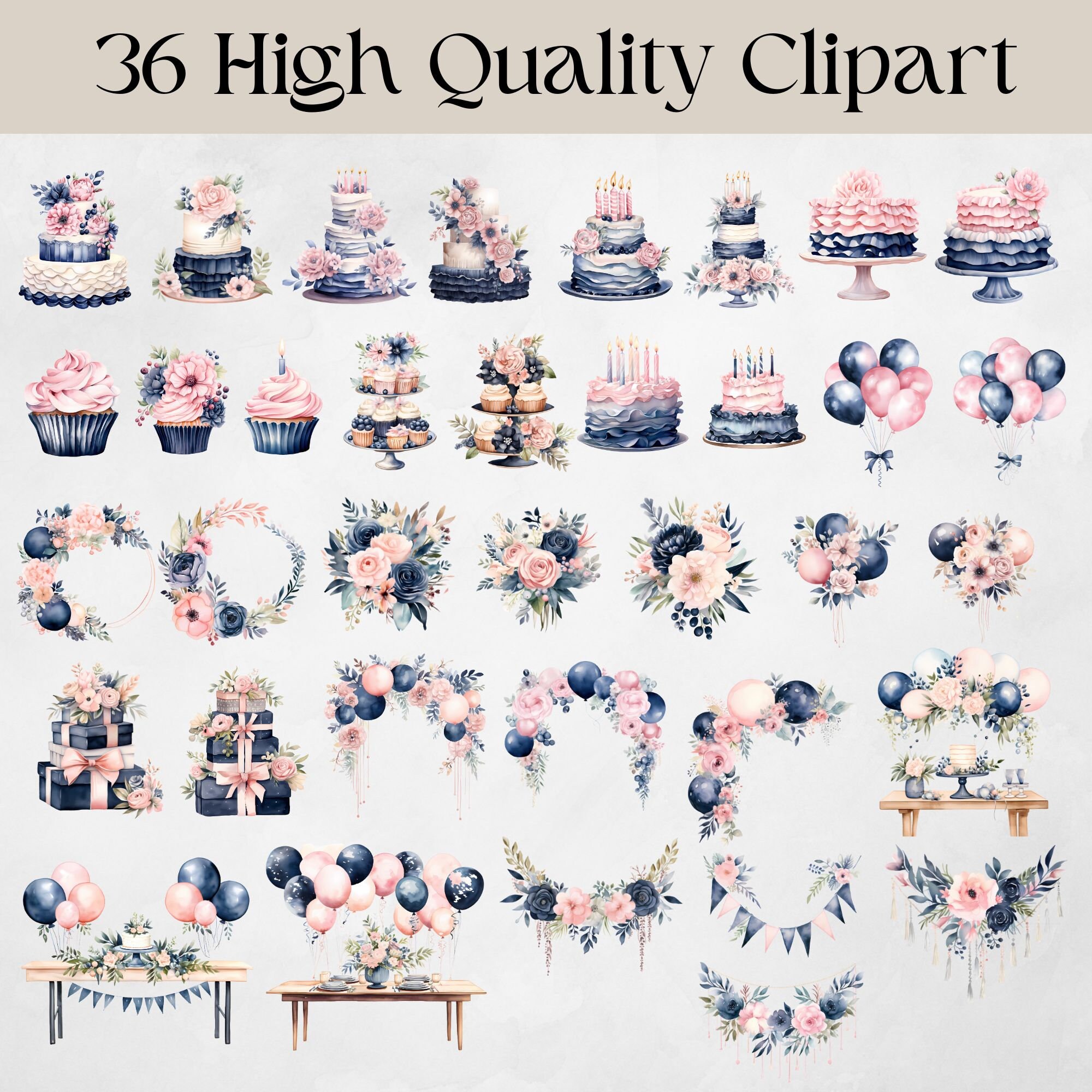 36 Watercolor Happy Birthday Collection, Perfect for Birthday Cards ...