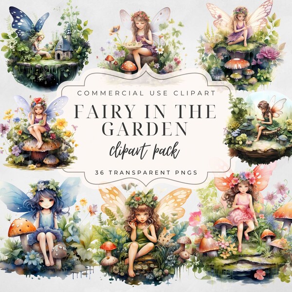 Fairy Garden Clipart - Etsy
