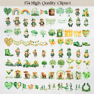 154 Cute St Patricks Day Clipart Bundle | Watercolor Clipart ...