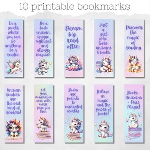 Printable Unicorn Bookmarks Unicorn Gifts Printable Unicorn Unicorn ...