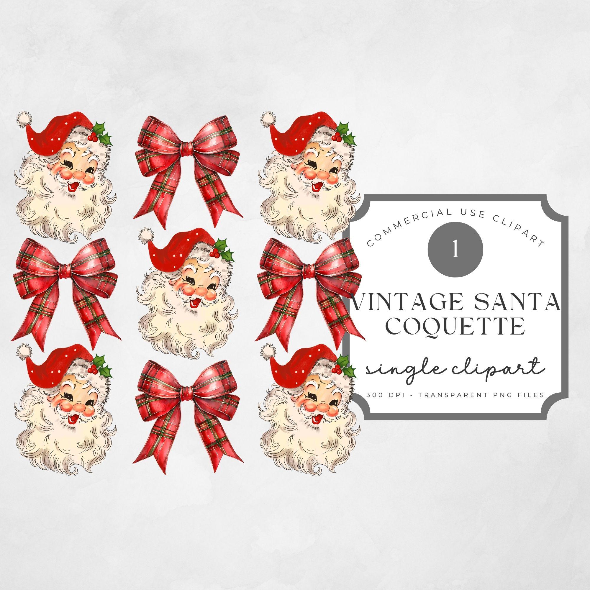 Christmas Vintage Santa PNG Santa Claus Clipart Clip Art Red Plaid ...