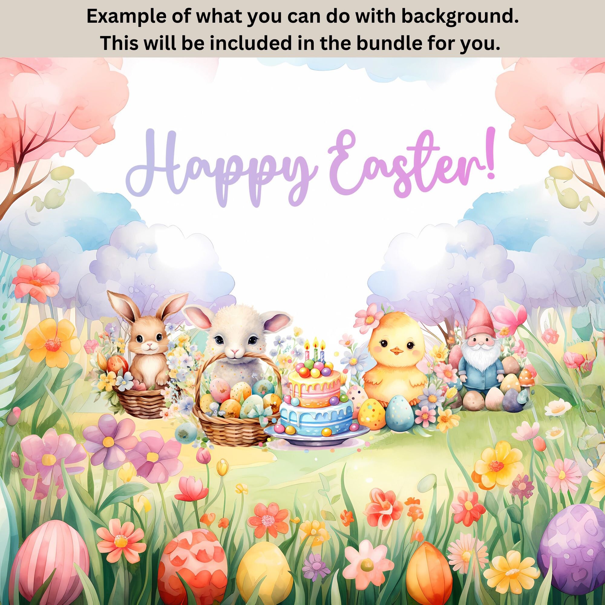 50 Watercolor Pastel Rainbow Easter Clipart Bundle, Pastel Watercolor ...