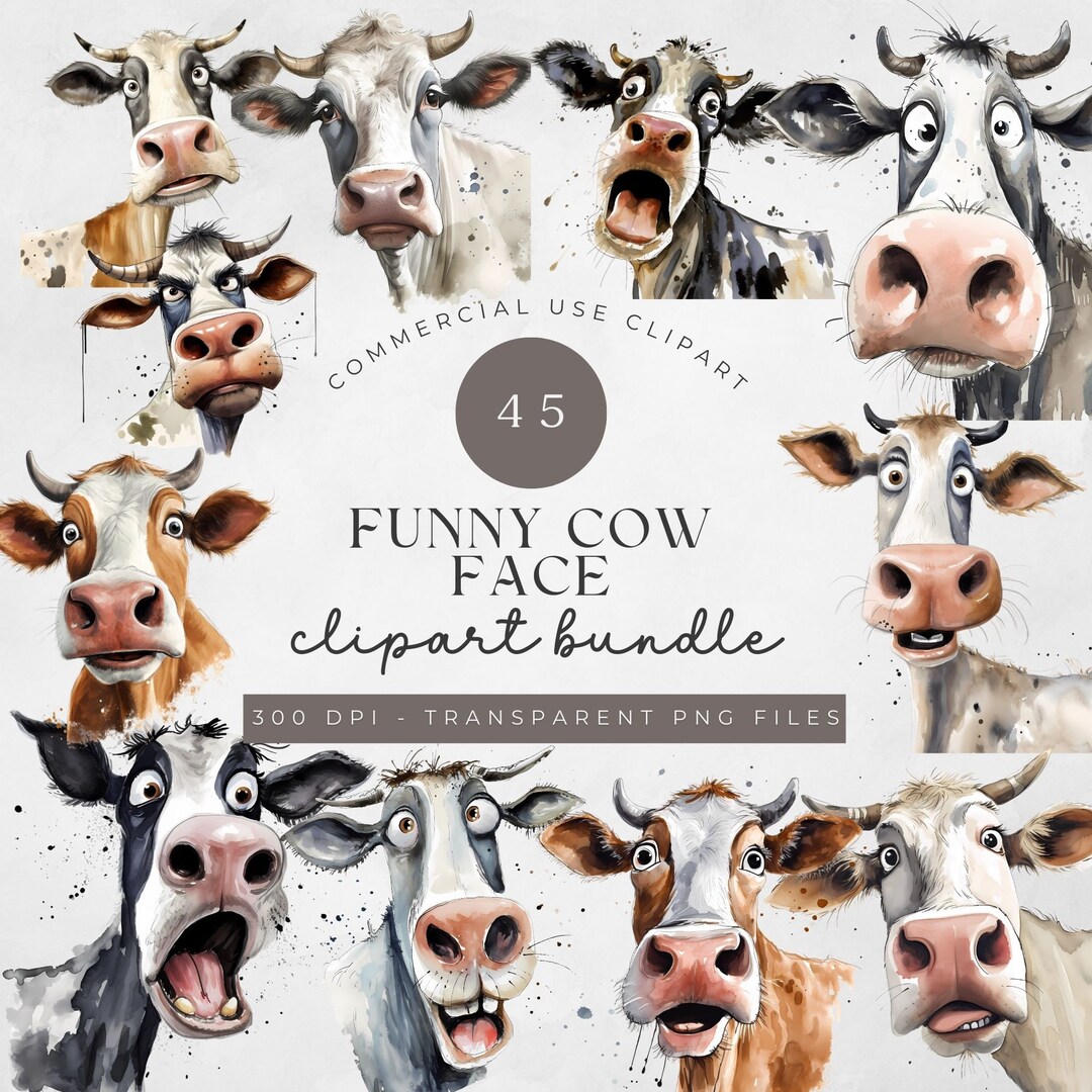 45 Cute and Crazy Cow Clipart, Cow Clipart PNG, Funny Cow Clipart, Cute ...