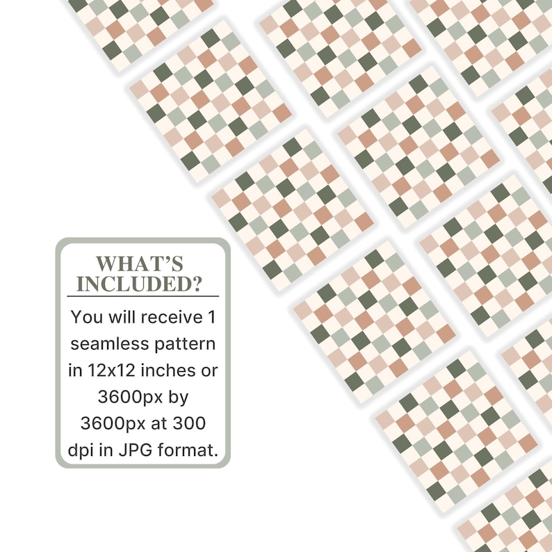 Boho Checkered Seamless Digital Pattern, Checkerboard Pattern, Beige ...