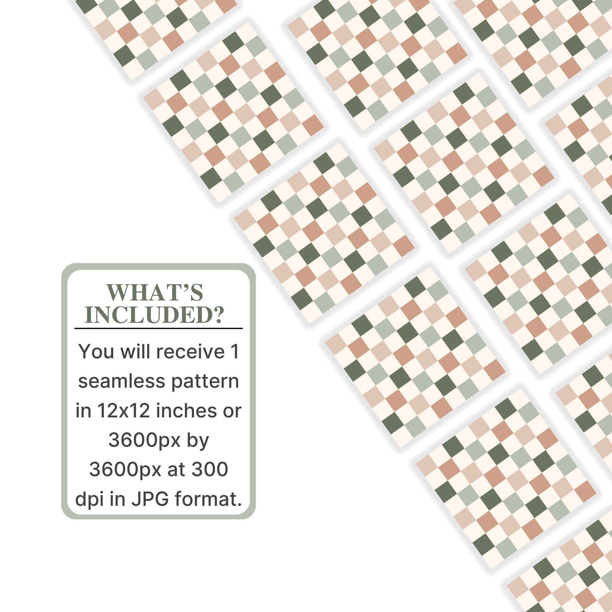 Boho Checkered Seamless Digital Pattern, Checkerboard Pattern, Beige ...