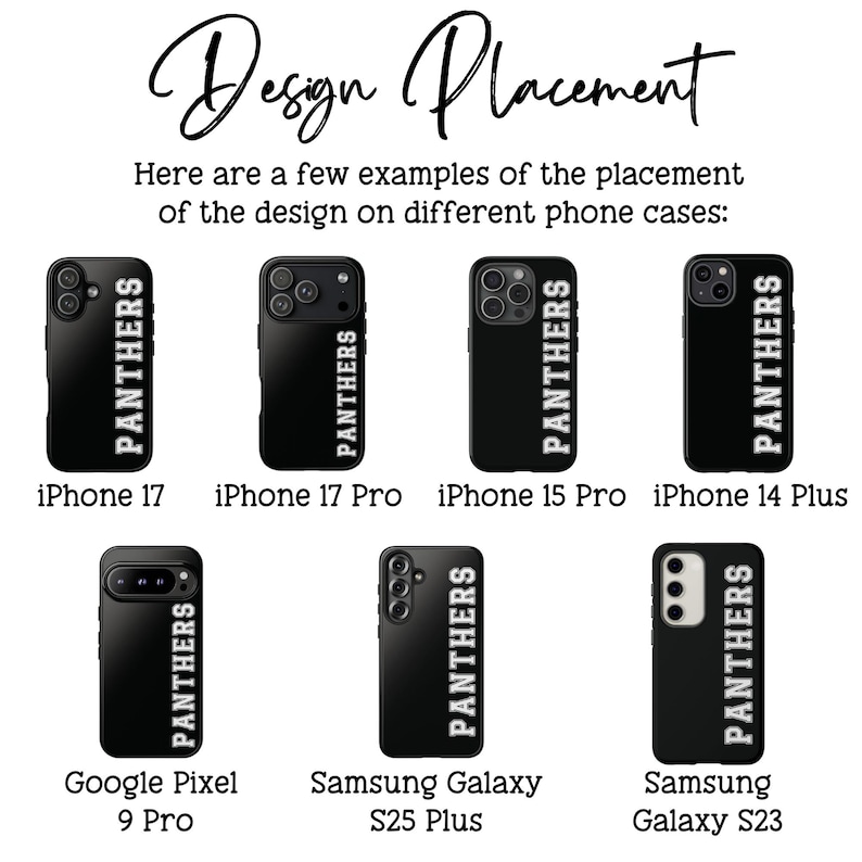 Panthers Phone Case, Black Tough Cover, School Sports Mascot, Iphone ...